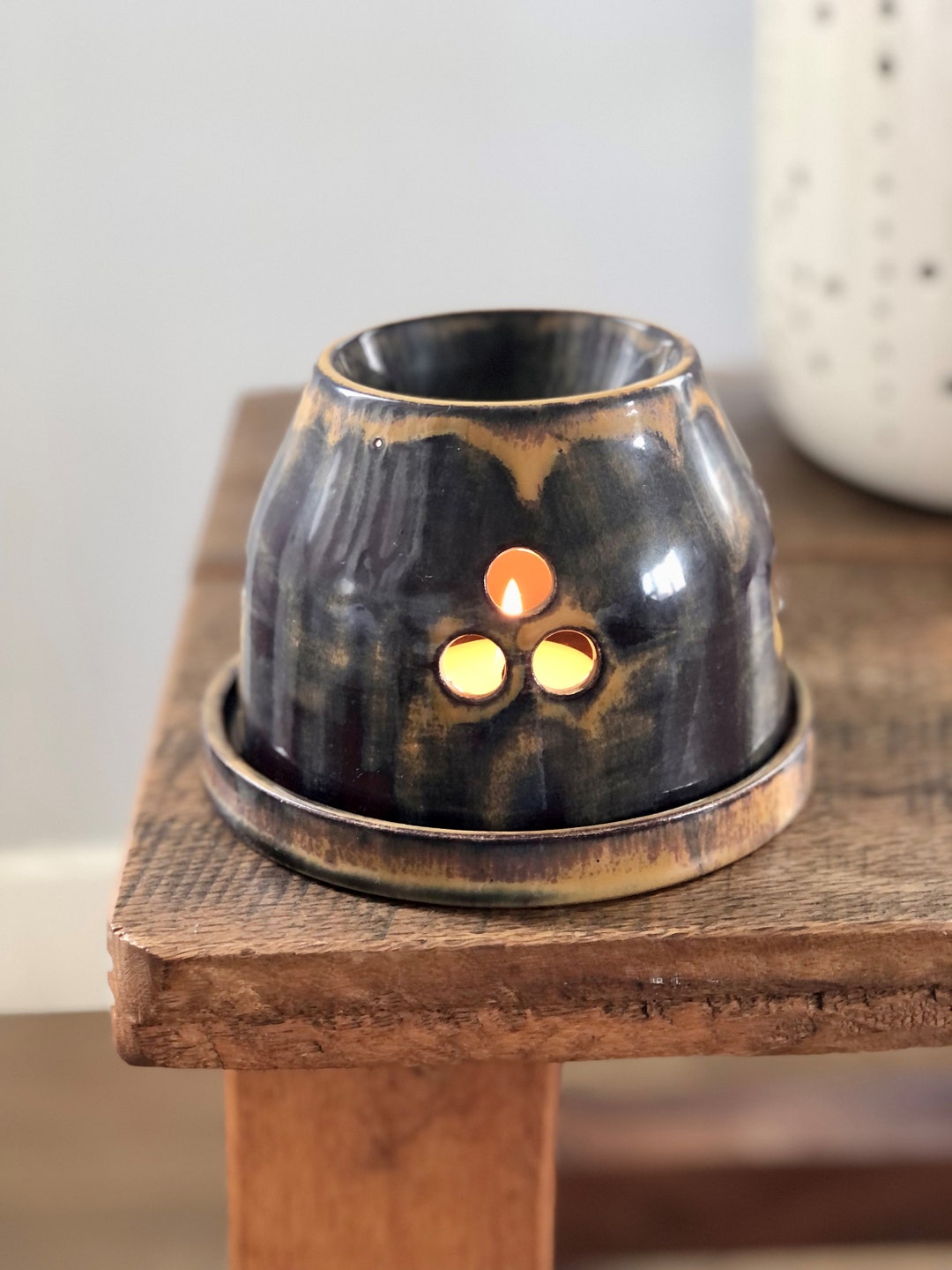 Rustic Ceramic Oil Diffuser Black Oil Burner Wax Melts - Etsy