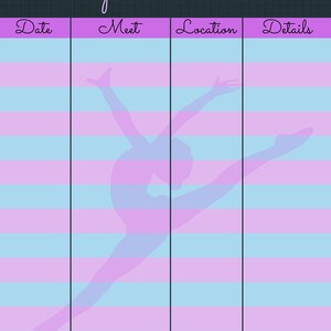 Competition Schedule, Meet Season Schedule, Digital Download, PDF File ...