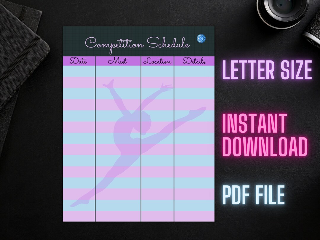 Competition Schedule, Meet Season Schedule, Digital Download, PDF File ...