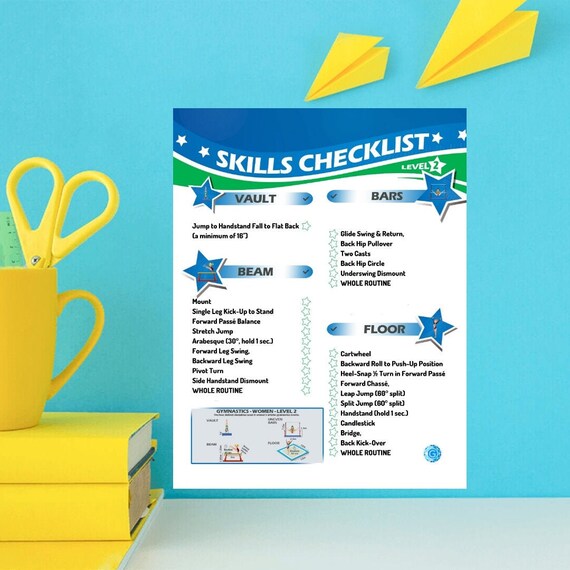 Gymnastics Skills Checklist Compulsory Level 2 Printed - Etsy