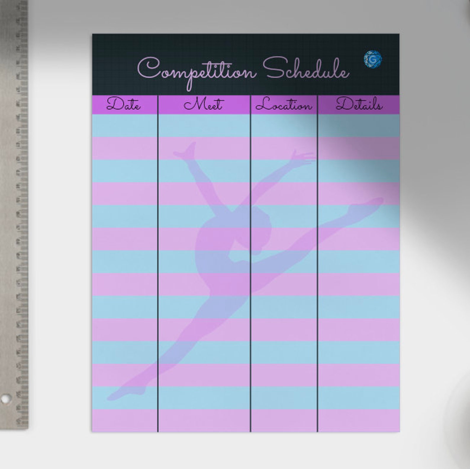 Competition Schedule, Meet Season Schedule, Digital Download, PDF File ...