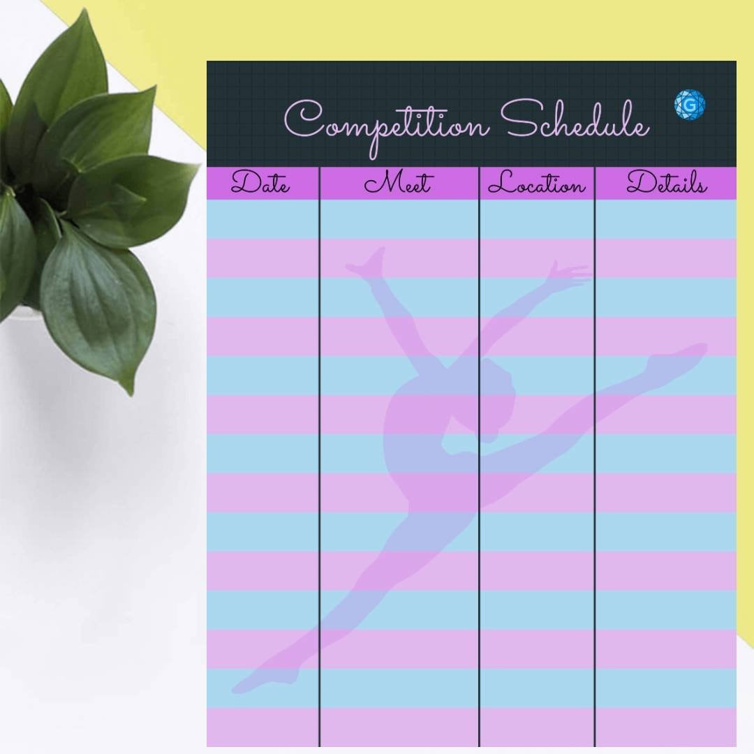 Competition Schedule, Meet Season Schedule, Digital Download, PDF File ...