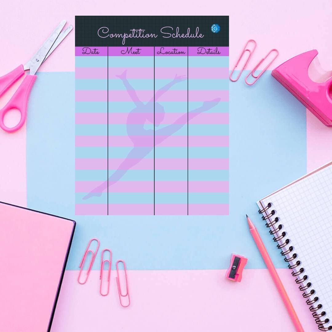 Competition Schedule, Meet Season Schedule, Digital Download, PDF File ...