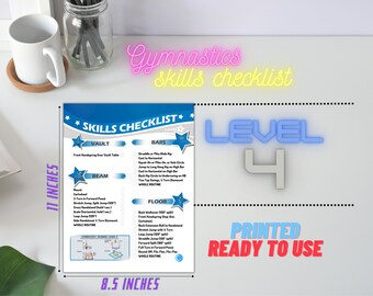 Gymnastics Skills Checklist Compulsory Level 1 Printed 8.5inx11in ...