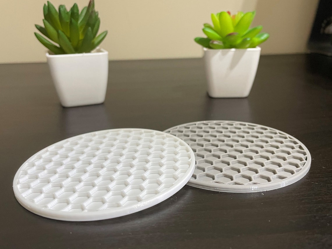 Personalised Circular Geometric Coaster Set of 4 3D Printed | Etsy