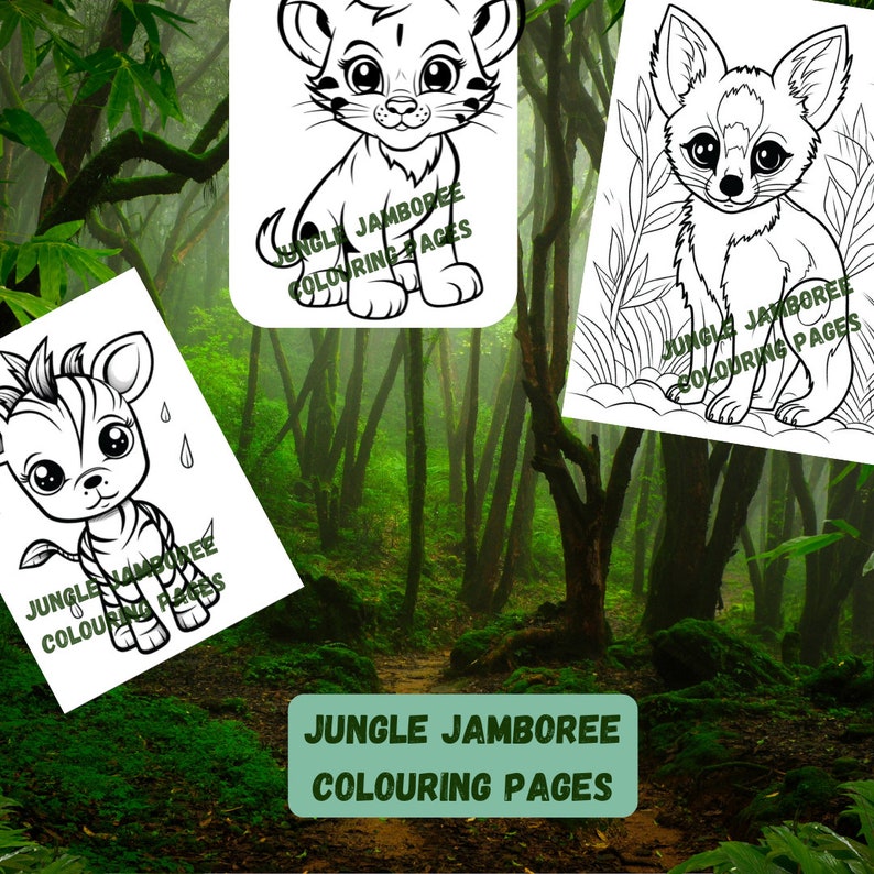 Children's Colouring Pages Jungle Animals for a Fun and Wild Adventure ...