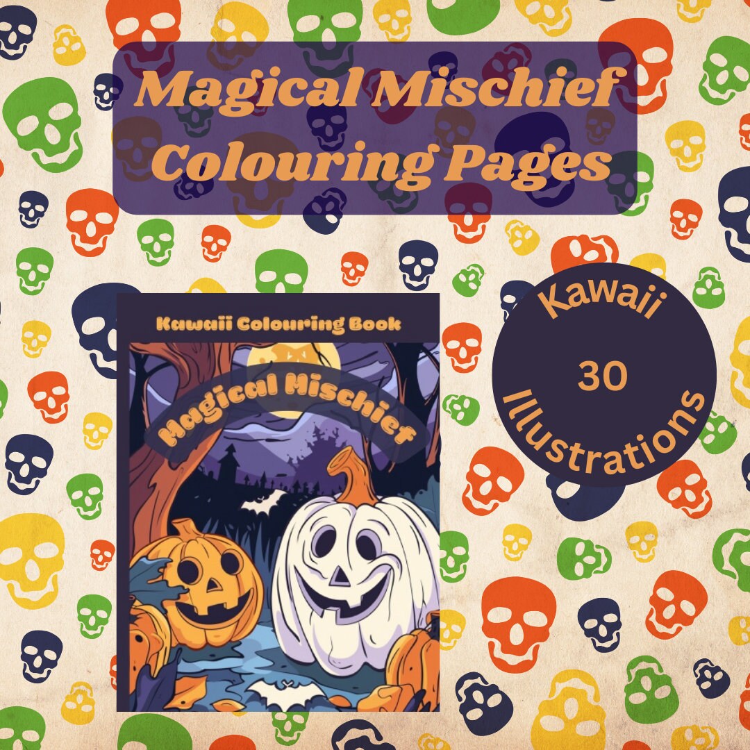 Halloween Colouring Pages Kawaii Adult Color Pages Instant PDF Download ...