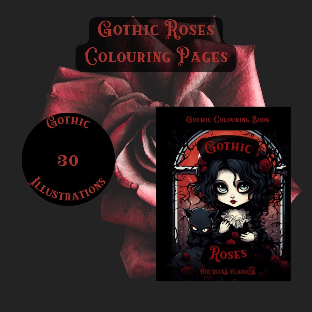 Gothic Colouring Pages Adult Coloring Teenager Activity Coloring Book ...