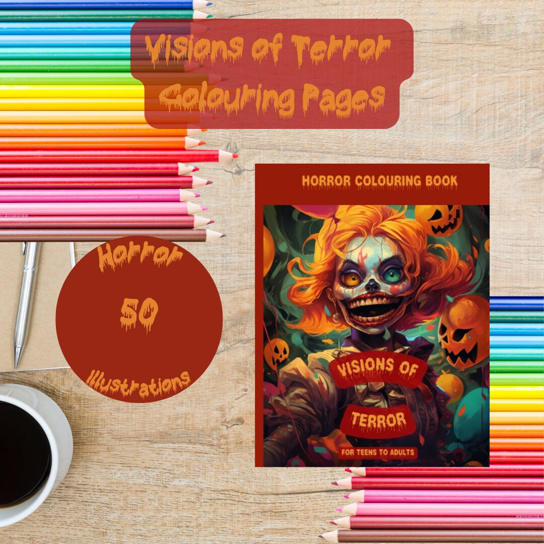 Horror Colouring Book Adult Coloring Pages Teenager Activity Instant ...