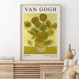 Van Gogh Sunflowers Printable Poster, Van Gogh Print, Exhibition Wall ...