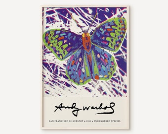 Andy Warhol Butterfly, Warhol Art Print, Andy Warhol Poster, Digital ...