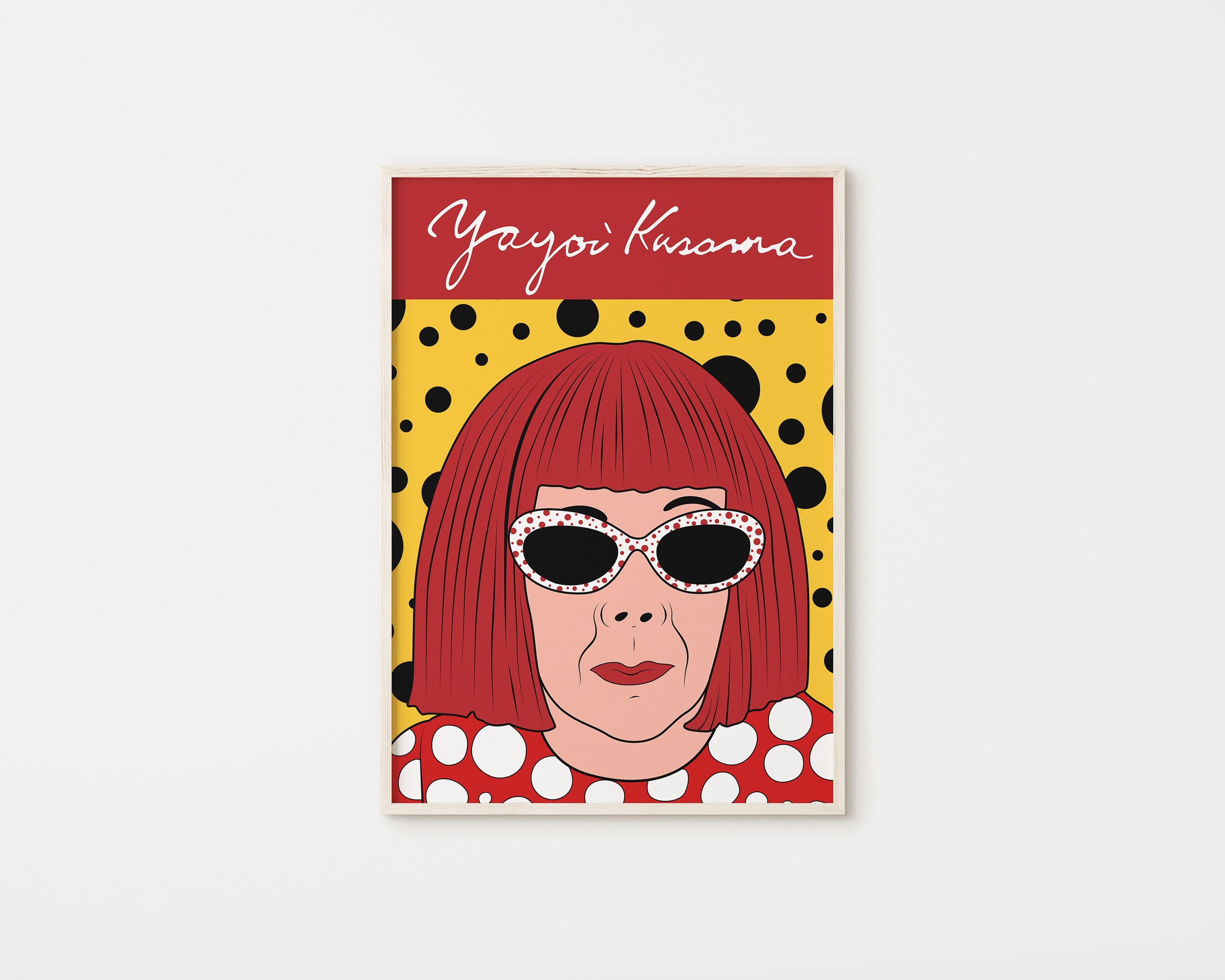 Yayoi Kusama Portrait Yayoi Kusama Poster Vintage Wall Art | Etsy