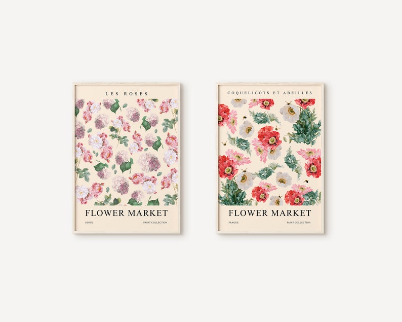 Flower Market Set of 9 Prints Flower Market Print Gallery - Etsy