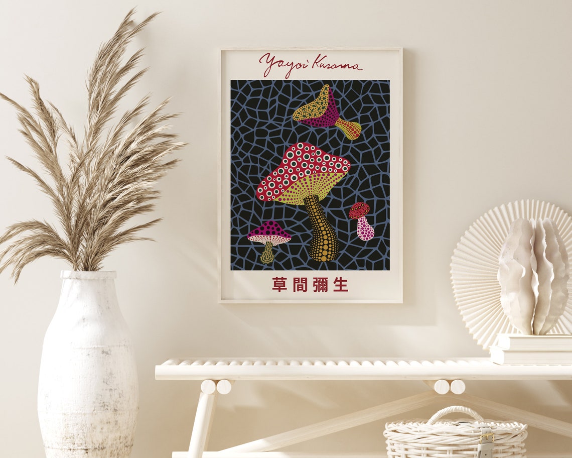 Yayoi Kusama Mushrooms Pattern Yayoi Kusama Print Kusama - Etsy