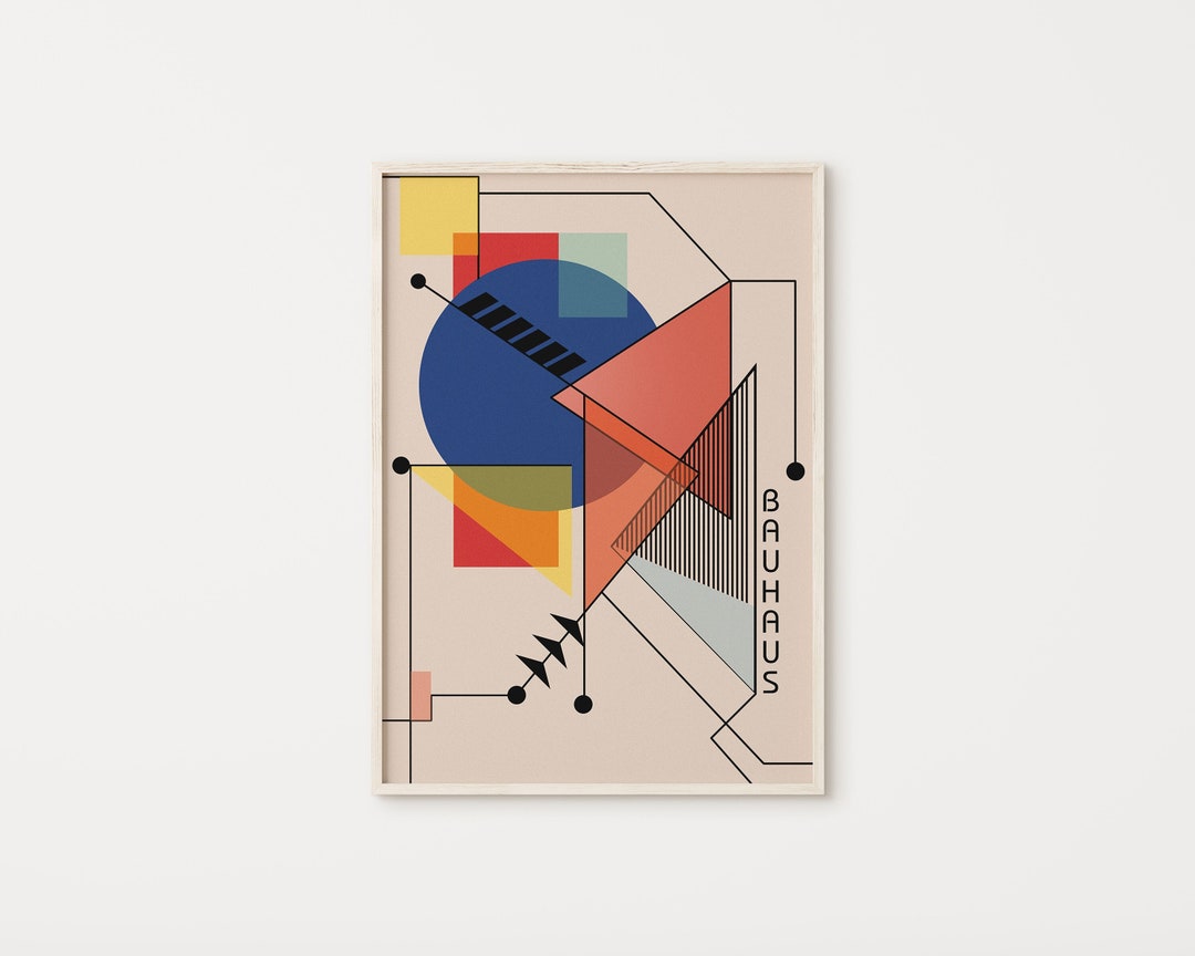 Bauhaus Geometric Art Print, Bauhaus Exhibition Poster, Abstract Wall ...