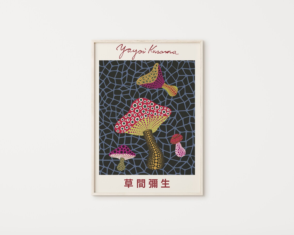 Yayoi Kusama Mushrooms Pattern Yayoi Kusama Print Kusama - Etsy