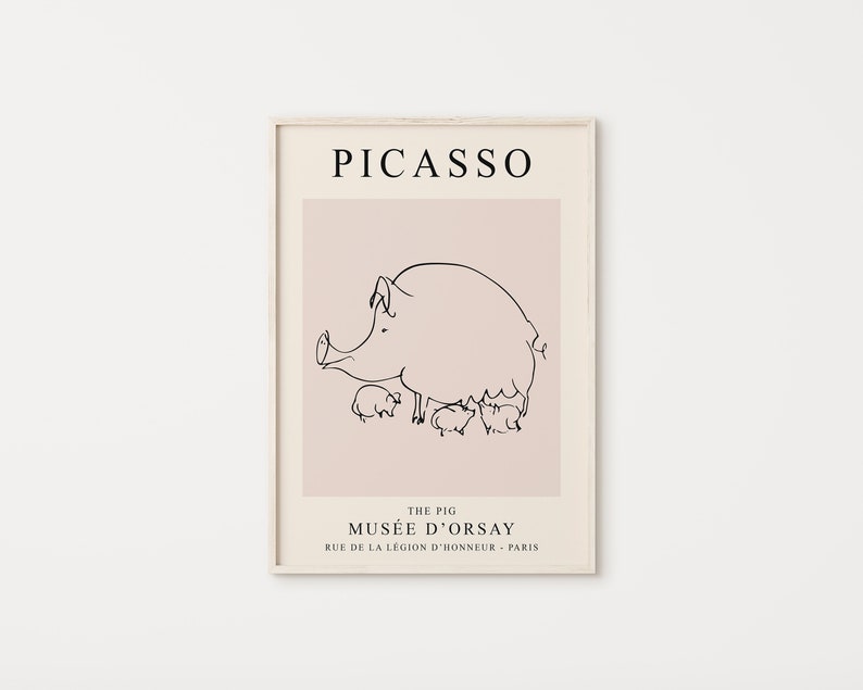 Pablo Picasso Pig Line Art Picasso Art Print Picasso | Etsy