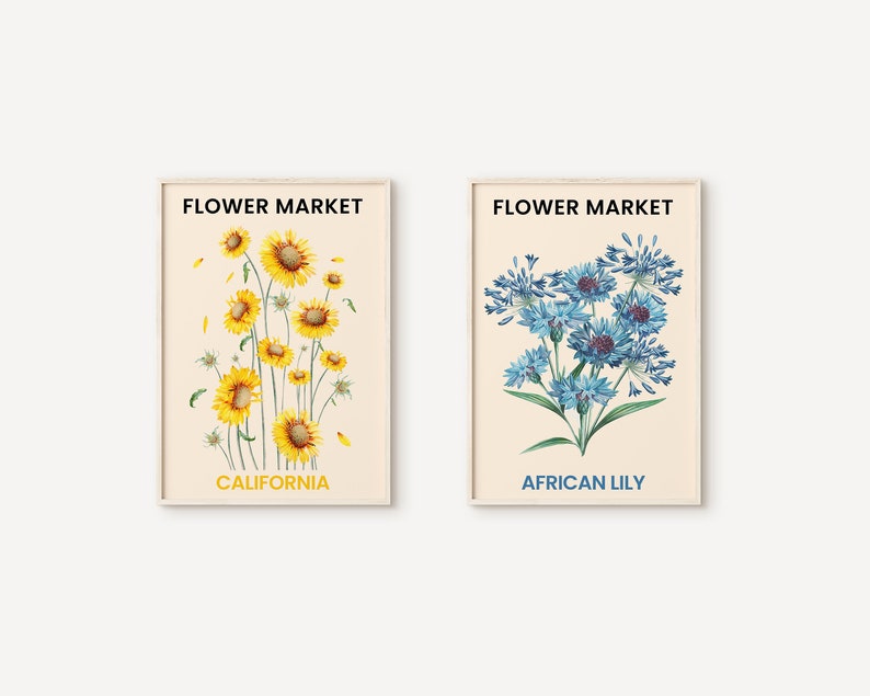 Flower Market Set of 9 Prints Flower Market Print Gallery - Etsy