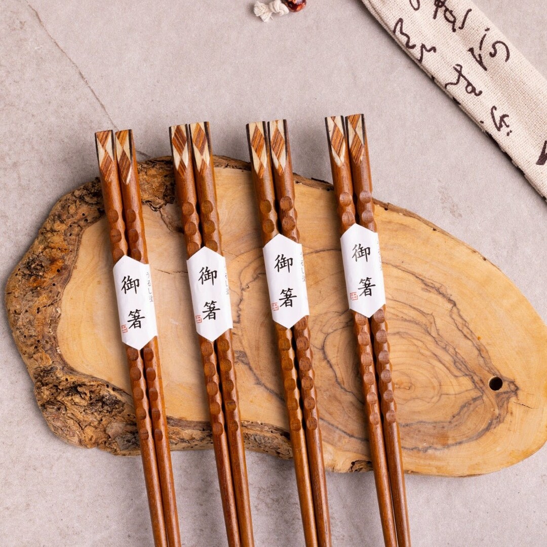 Handmade Japanese Chopsticks Set in Linen Gift Bag Beautiful - Etsy