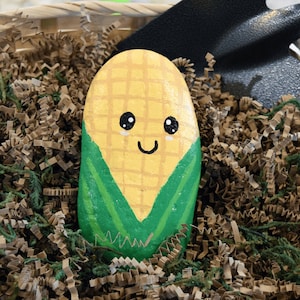 Cory Corn Hand-painted Garden Rock/ Stone / Fruit, Vegetable Rocks - Etsy