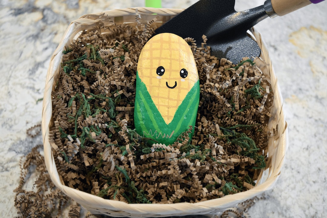 Cory Corn Hand-painted Garden Rock/ Stone / Fruit, Vegetable Rocks - Etsy