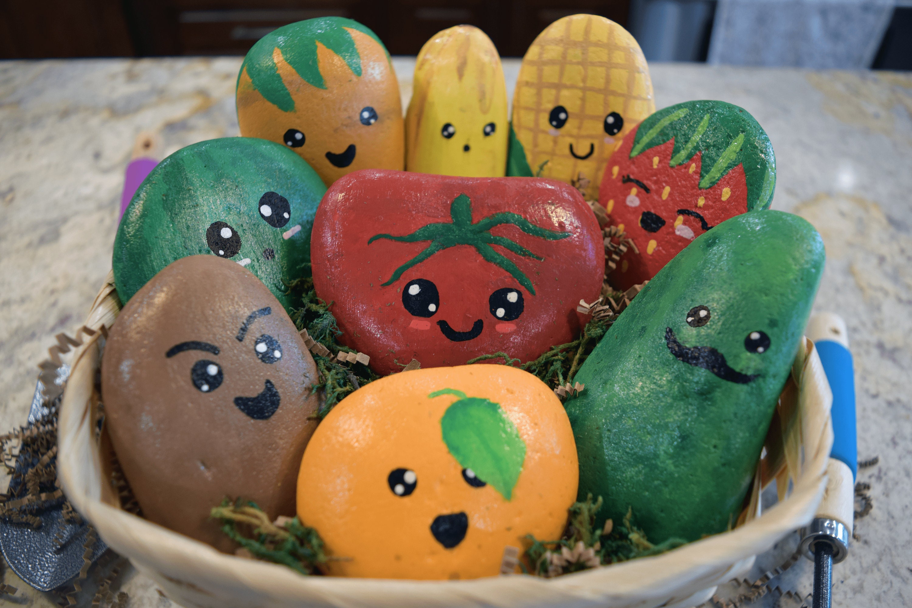 Cody Carrot Hand-painted Garden Rock / Stone / Fruit, Vegetable Rocks ...