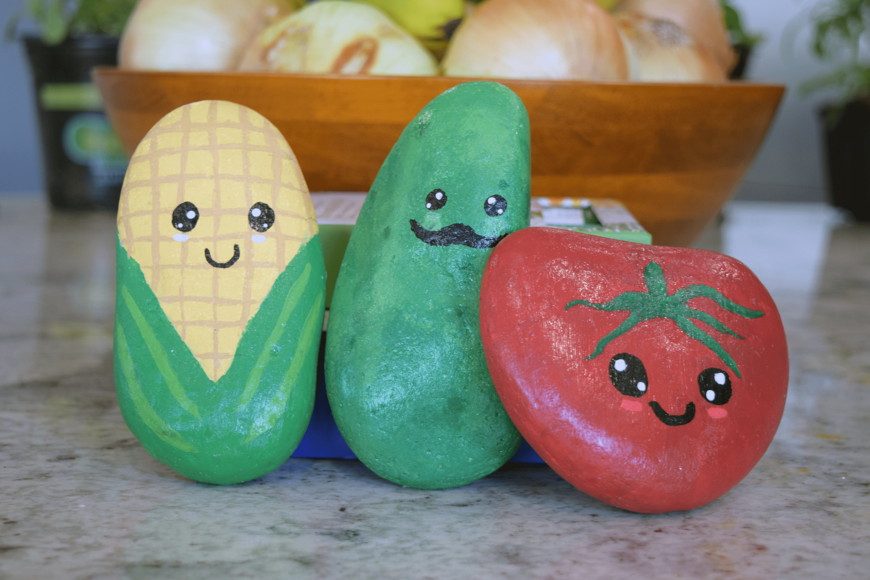 Cory Corn Hand-painted Garden Rock/ Stone / Fruit, Vegetable Rocks - Etsy
