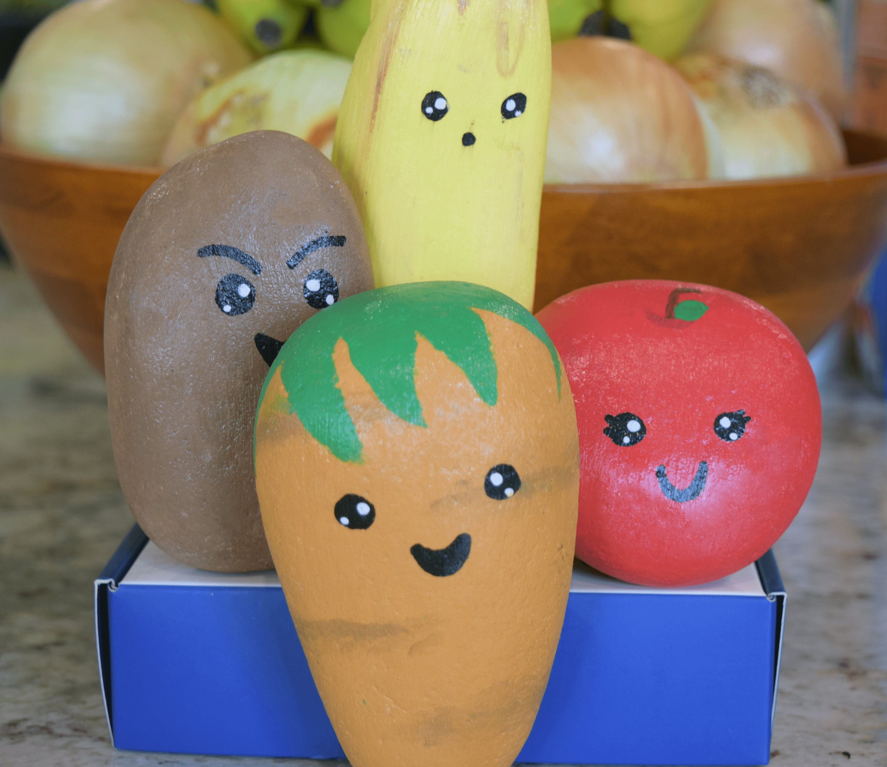 Hand-painted Fruit, Vegetable Garden Stones 3-pack / Rocks - Etsy