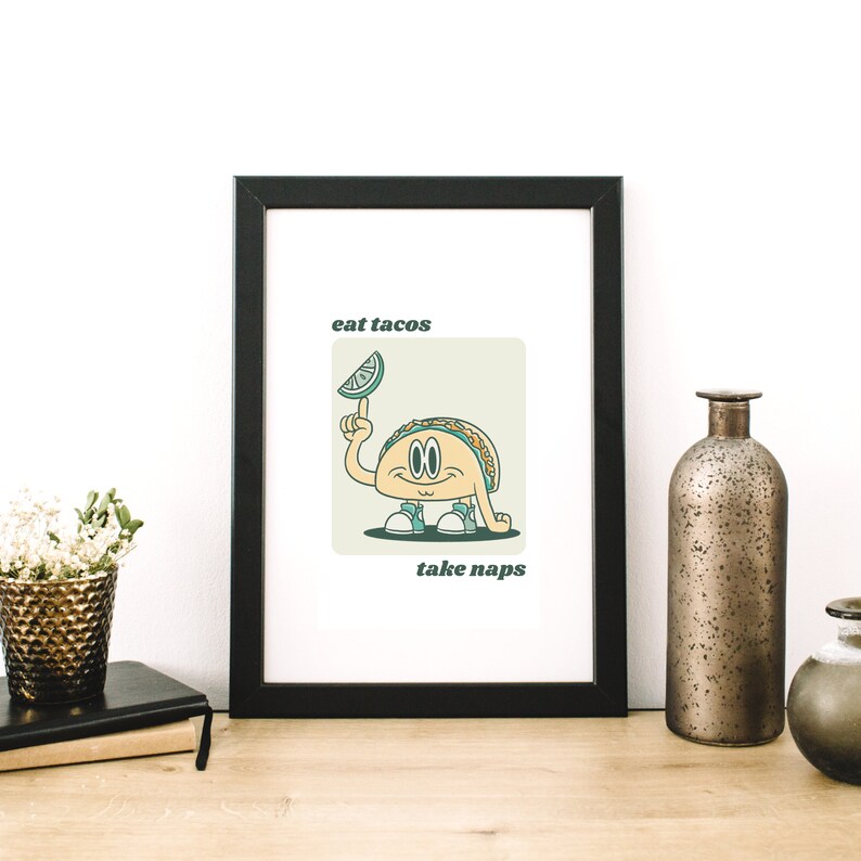 Taco Printable, Taco Poster, Taco Wall Art, Taco Print, Instant ...