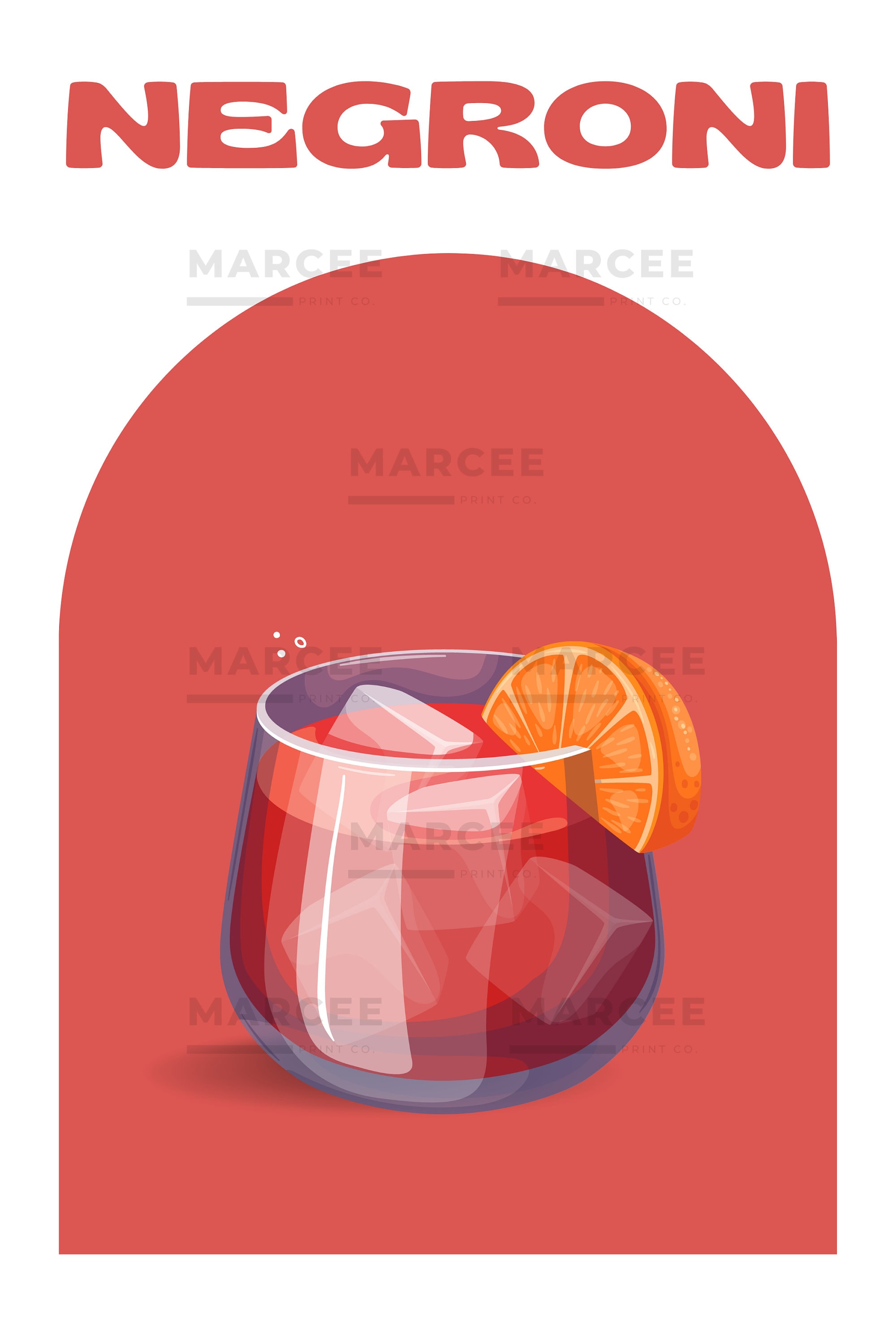 Negroni Printable, Cocktail Wall Art, Cocktail Print, Instant Download ...