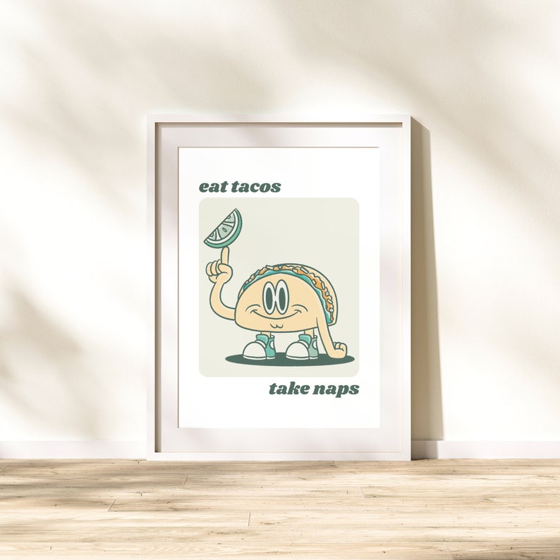 Taco Printable, Taco Poster, Taco Wall Art, Taco Print, Instant ...