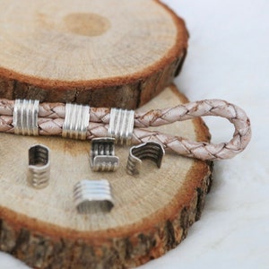 Silver Crimp Fastener, Fold Over Crimp Leather Clasp, Leather ...