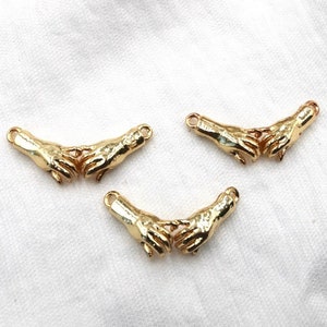 24k Shiny Golt Holding Hand Connectors, Hand Shake Charms Connector for ...