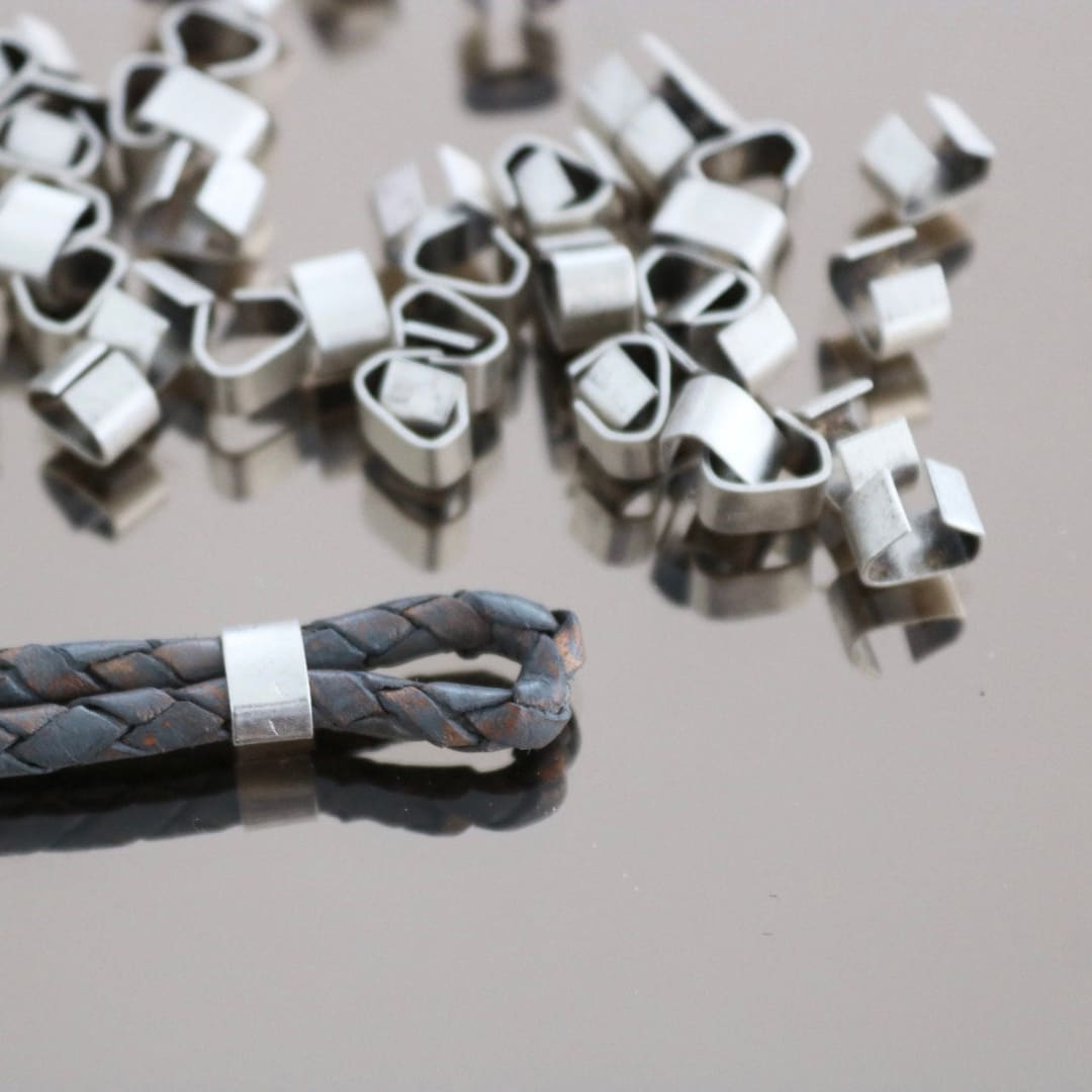 50 Fold Over Crimp, Crimp Fastener, Leather Crimp, Bracelet Clasps ...