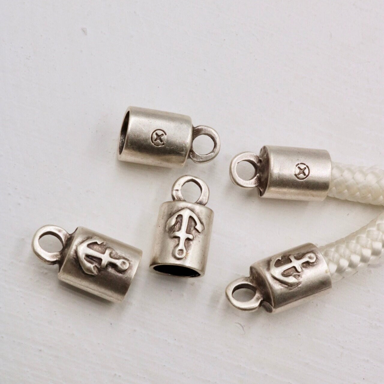 Dainty Anchor End Caps Clasps for Leather or Cord - Etsy