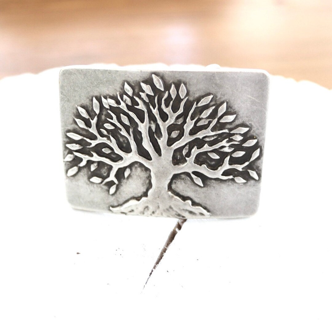 Antique Silver Tree of Life Belt Buckle: Nature Inspired Pewter - Etsy