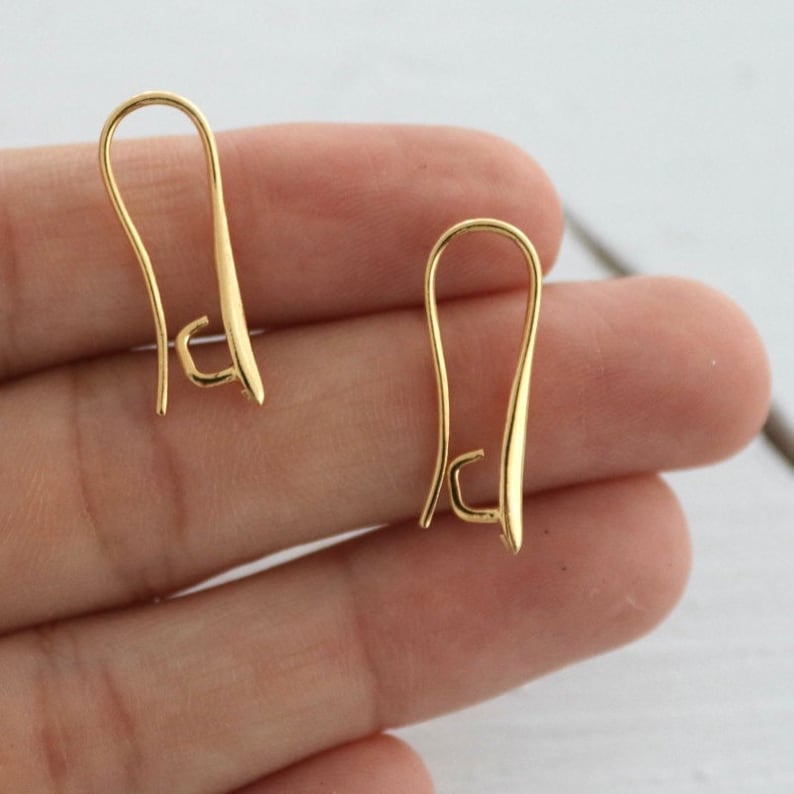 10 Gold French Hooks Fish Hooks Ear Wires Thin Hooks - Etsy