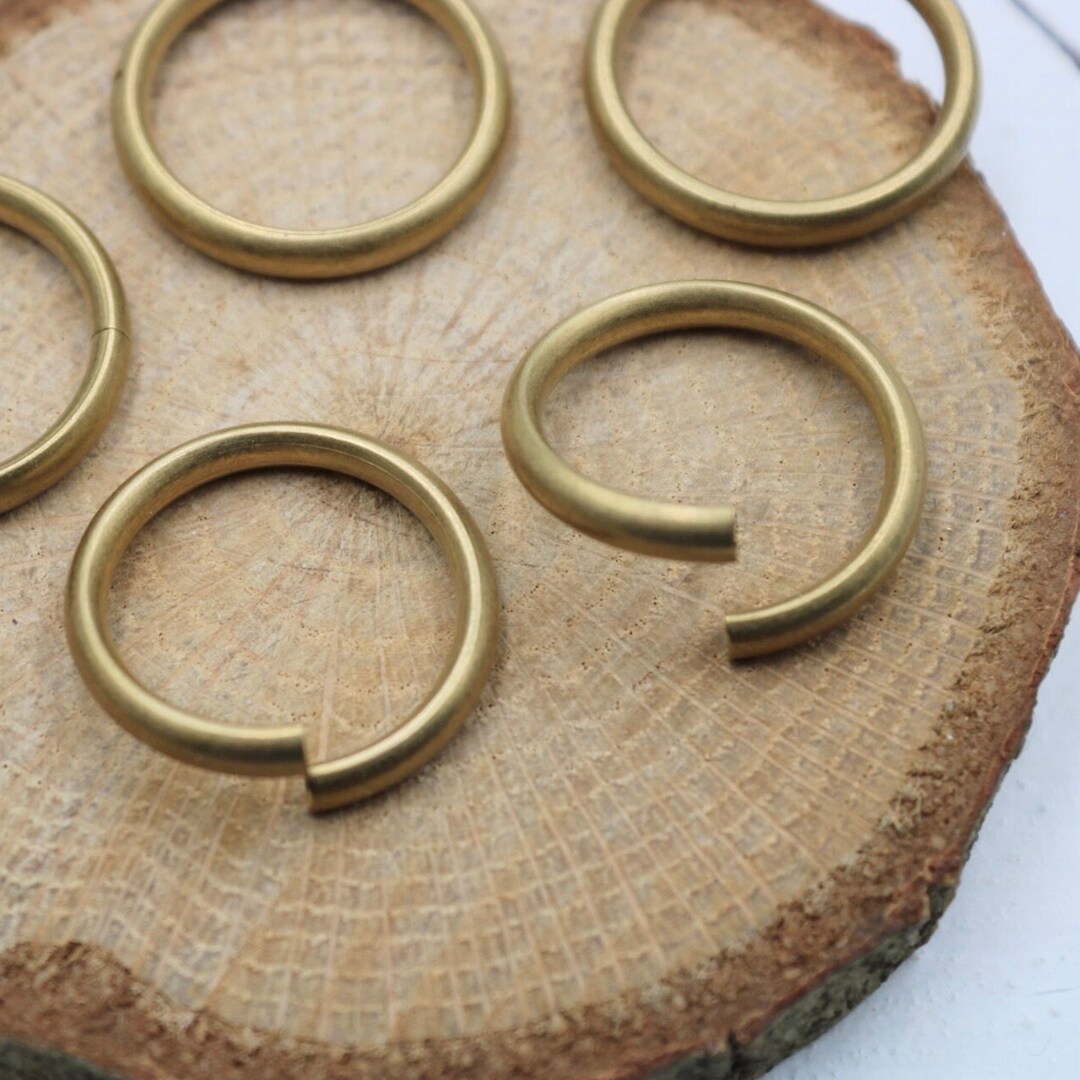 Raw Brass Open Jump Rings: Bulk Jewelry Findings (12mm, 10 Pcs) - Etsy