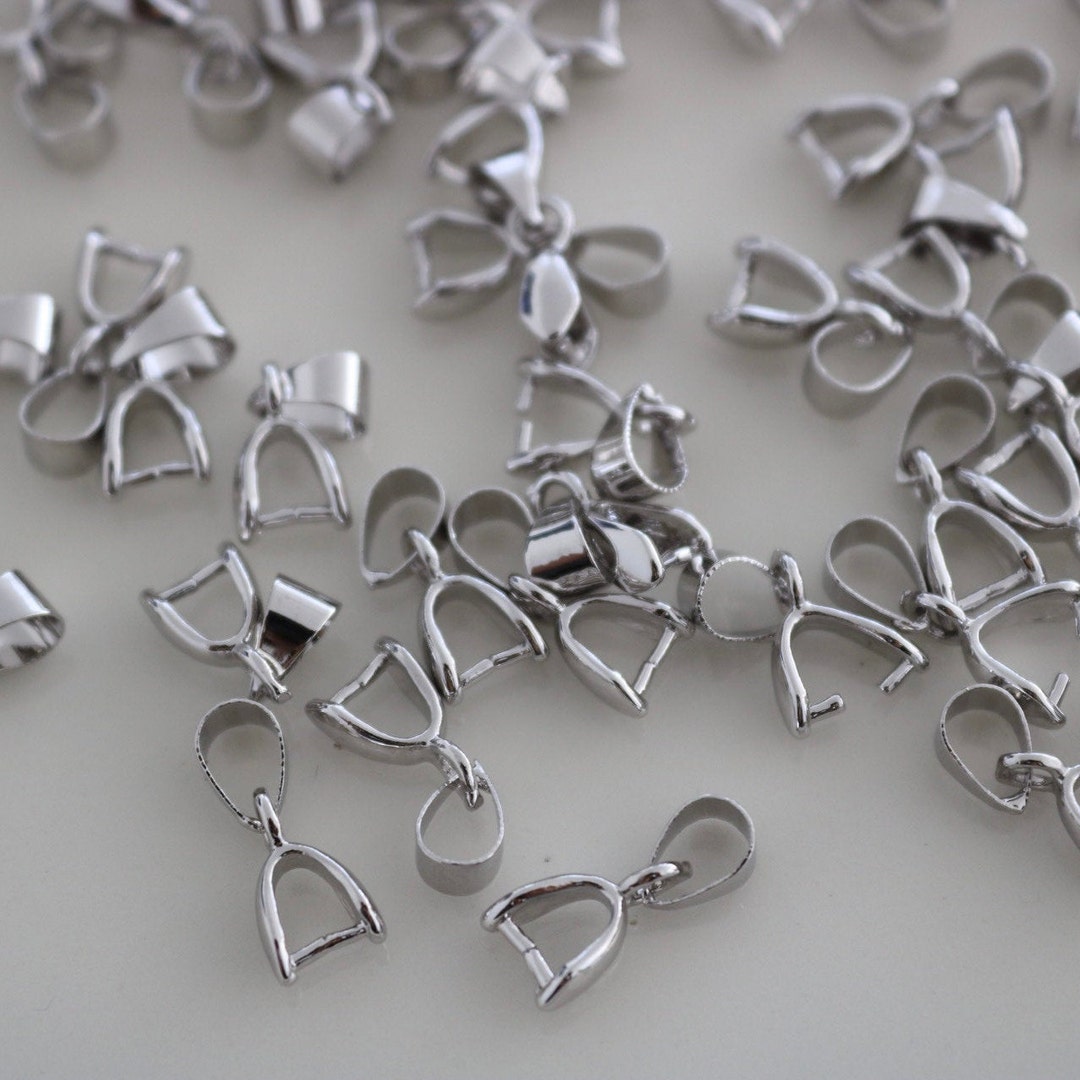 10 Bail With Pinch Clip, Pinch Bail for Gemstone, Pendant Holder, Pinch ...