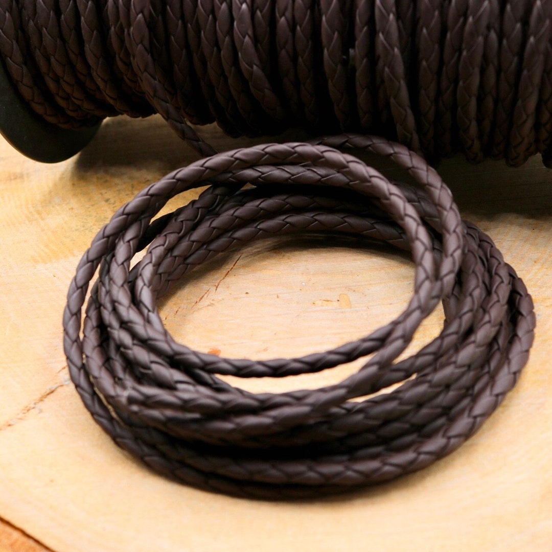 Brown Braided Synthetic Cord, Round Bolo Cord, Bracelet Cord, Unisex ...