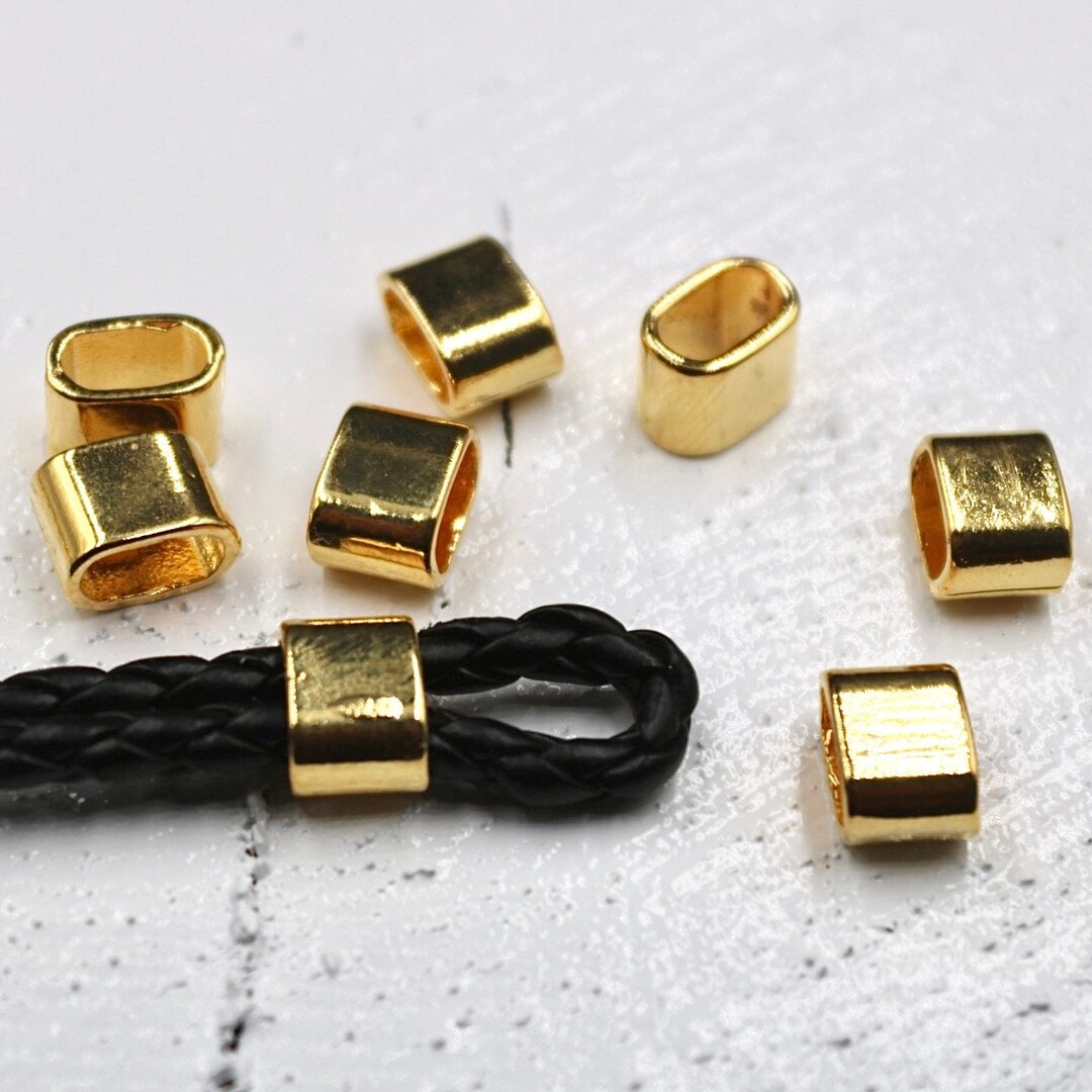 10 Shiny Gold Slider Beads: Zamak Bracelet Connector Beads - Etsy
