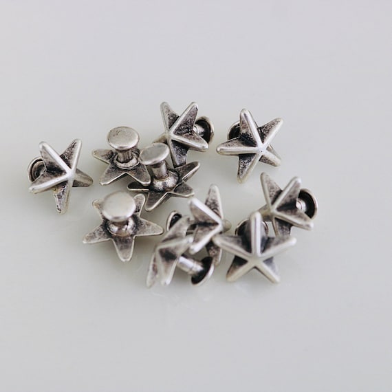 10 Star Rivet Studs Small Rivets Star Jewelry Findings - Etsy