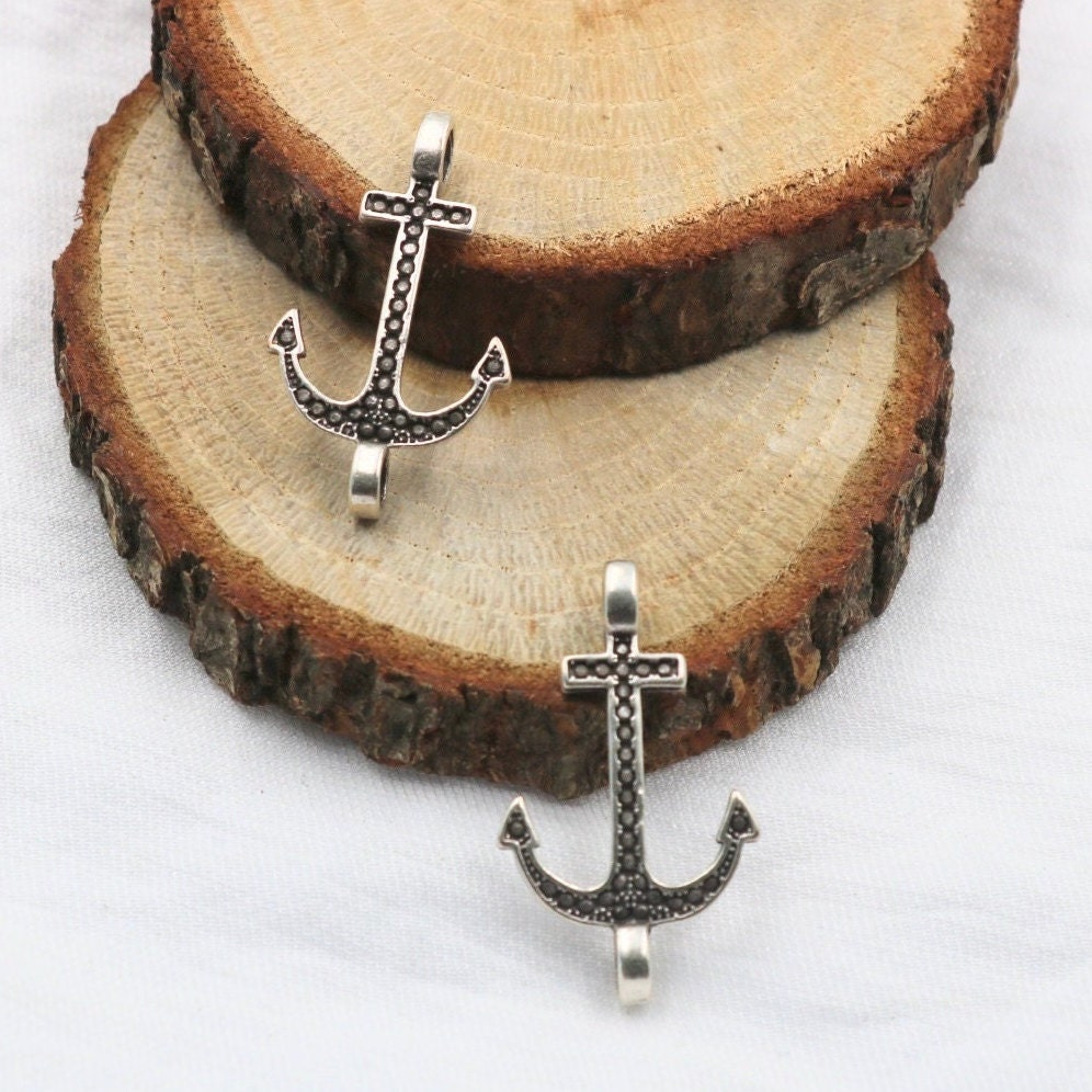 10 Anchor Pendant Anchor Long Connector Nautical Charm - Etsy