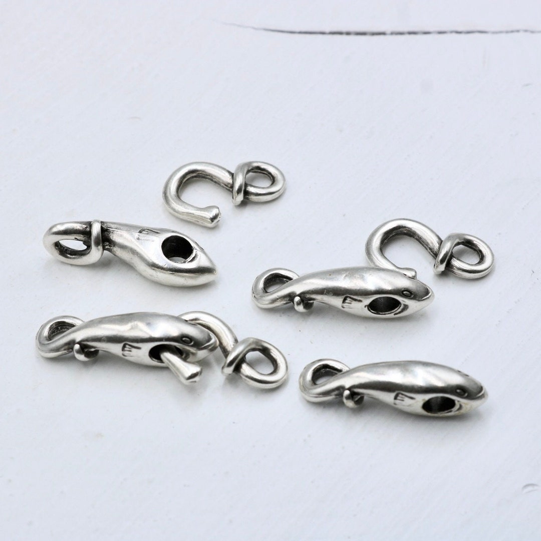 Silver Fish Clasps, Fish Clasp Connector, Bracelet Necklace Clasps ...
