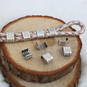 Silver Crimp Fastener, Fold Over Crimp Leather Clasp, Leather ...