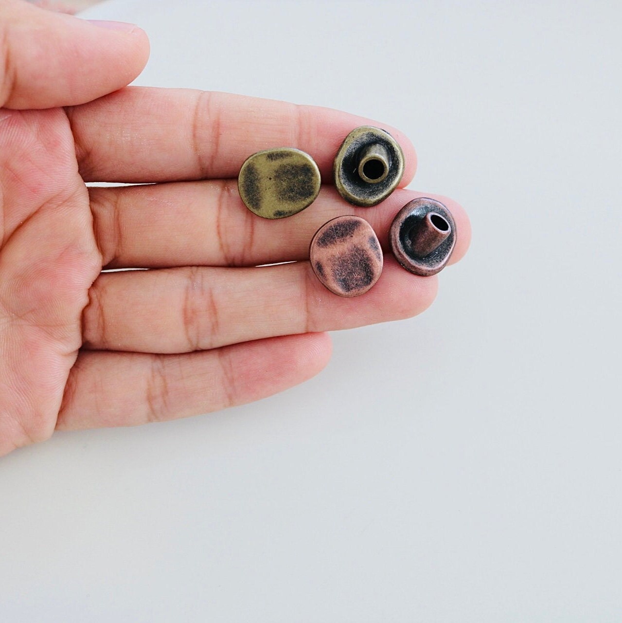 Antique Bronze Button Clasps: Rustic Jewelry Closure (10 Pcs) - Etsy