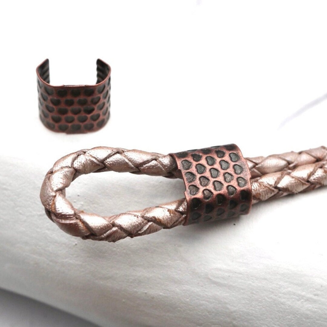 10 Crimp Fastener, Crimp Clasp, Leather Crimp Clasps, Antique Cooper ...