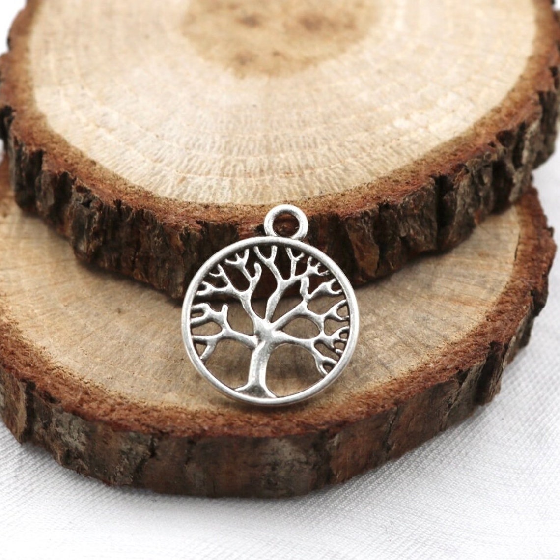 10 Antique Silver Tree of Life Charms: Family Tree Pendants - Etsy