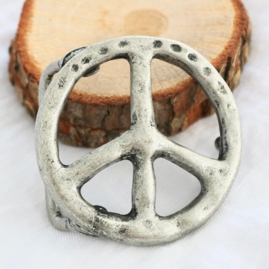 Peace Symbol Belt Buckle, Round Belt Buckle, Gothic Belt Buckle, Belt ...