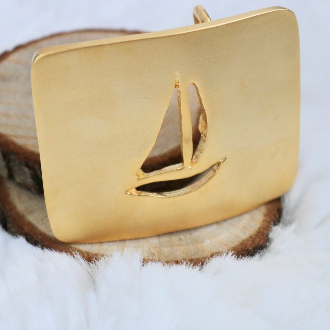 Matte Gold Paper Boat Belt Buckle Pirate Ship Pewter Belt - Etsy